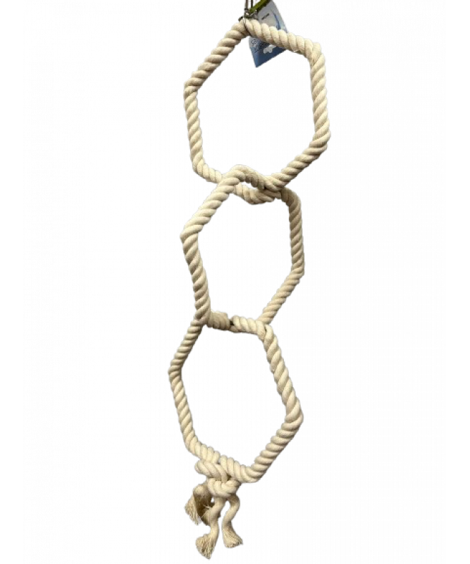 Parrot-Supplies Triple Hex Rope Parrot Toy Swing
