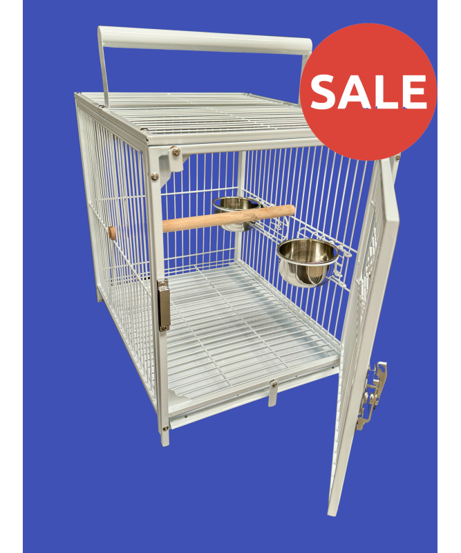Parrot-Supplies Premium Parrot Travel Cage - White