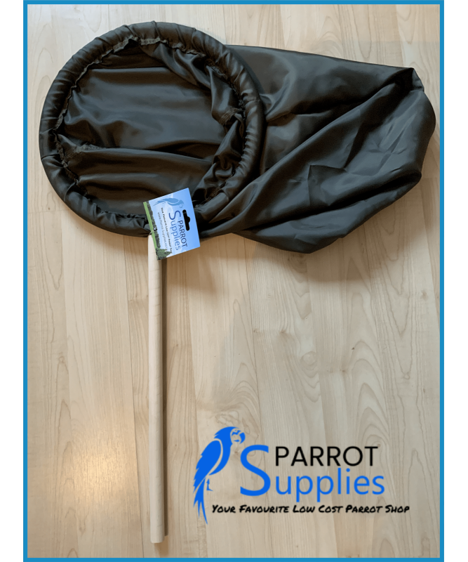 Parrot-Supplies Large Padded Bird Catching Net (34cm) with 44cm Wooden ...
