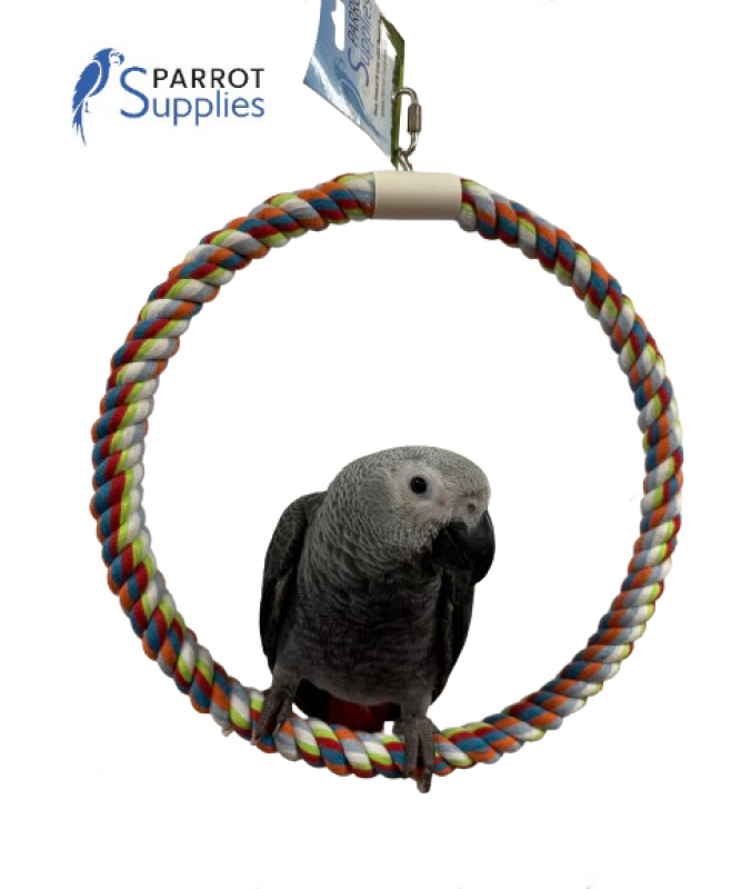 Parrot-Supplies Colourful Rope Ring Parrot Swing Toy